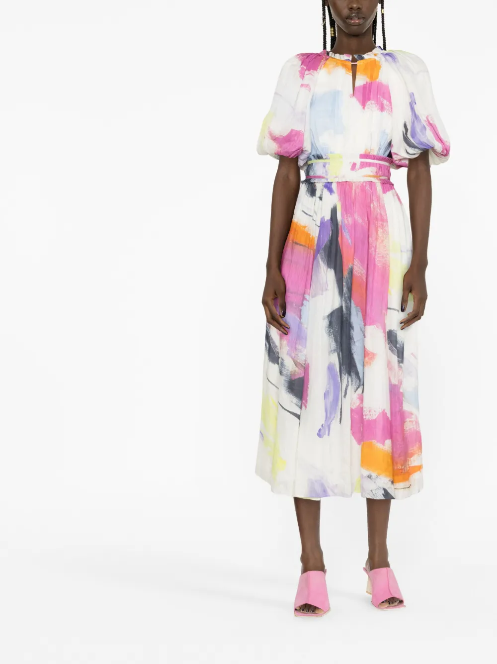 Aje Elysium Abstract print Midi Dress Farfetch