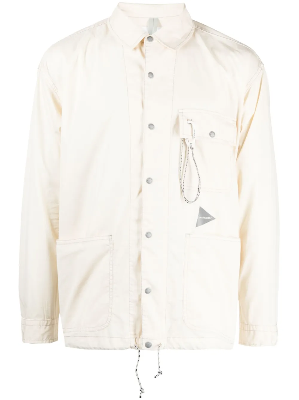 And Wander Logo-print Shirt Jacket In White | ModeSens