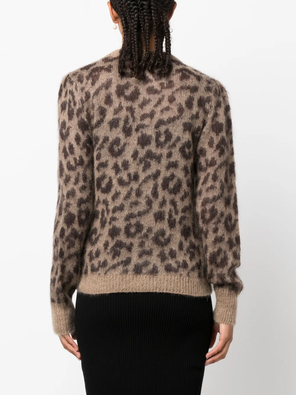P.A.R.O.S.H. leopard-print crew-neck Cardigan - Farfetch