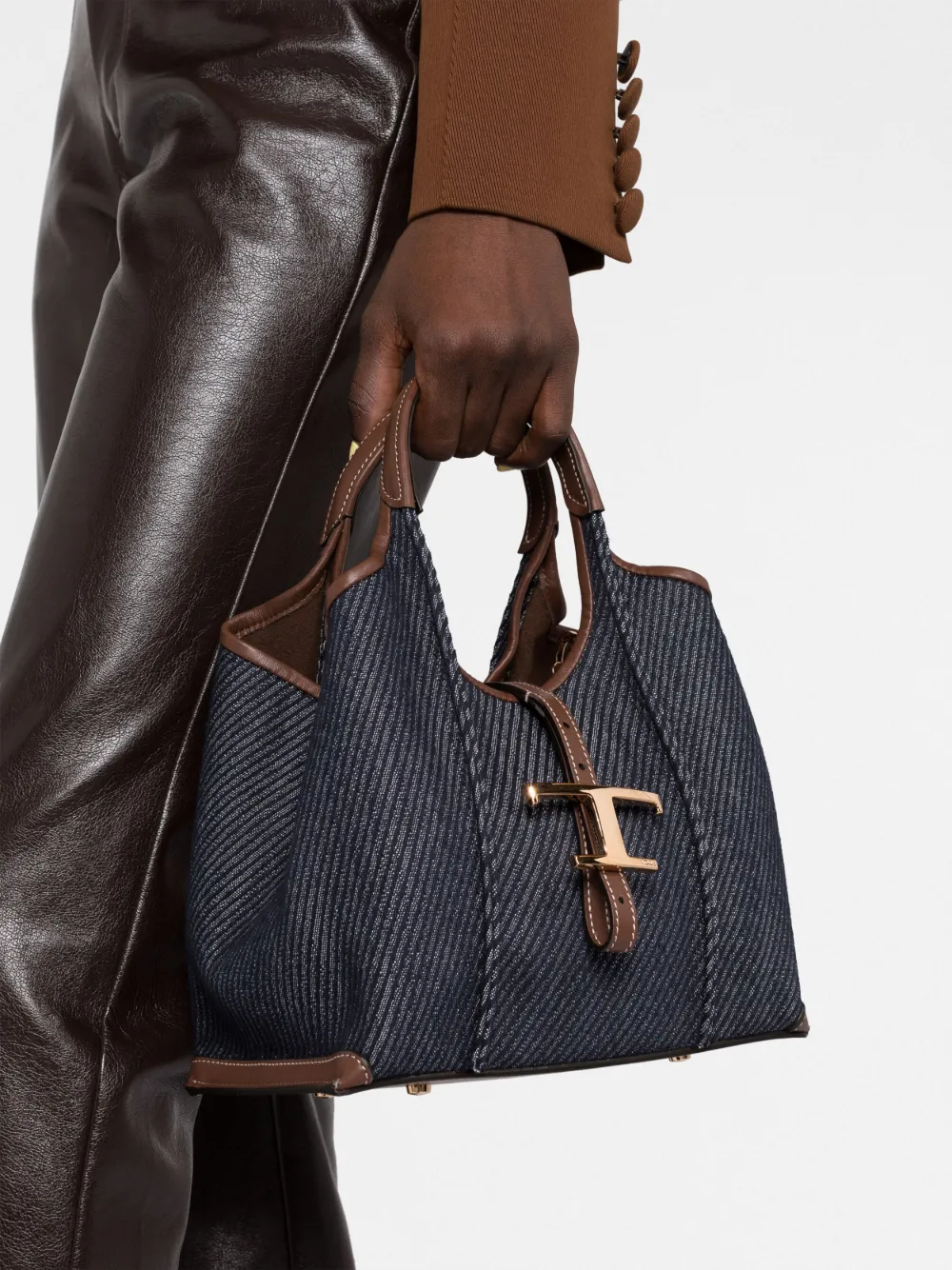 Tod's Timeless leather-trimmed Tote Bag - Farfetch Tod's Timeless leather-trimmed Tote Bag - Farfetch