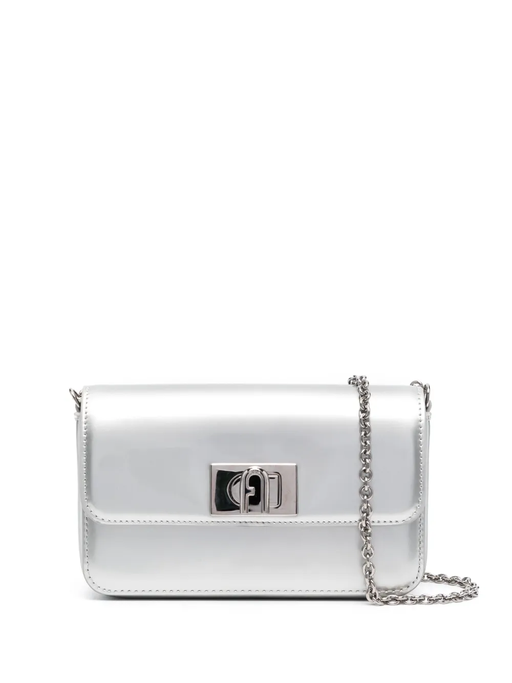 Furla 1927 Metallic-effect Leather Bag In Silver | ModeSens