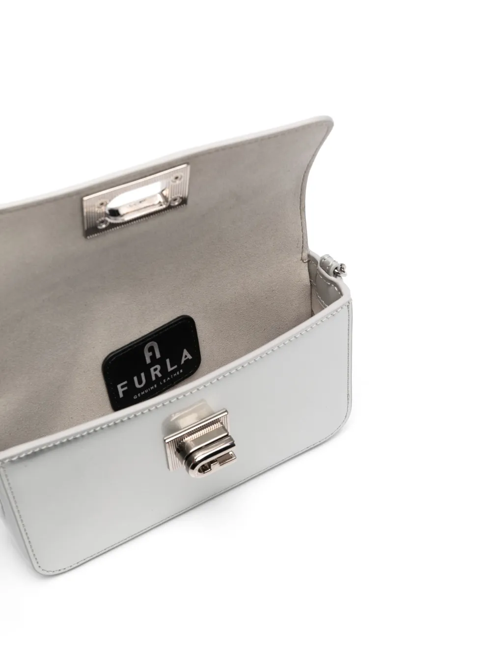Furla 1927 Metallic-effect Leather Bag In Silver | ModeSens
