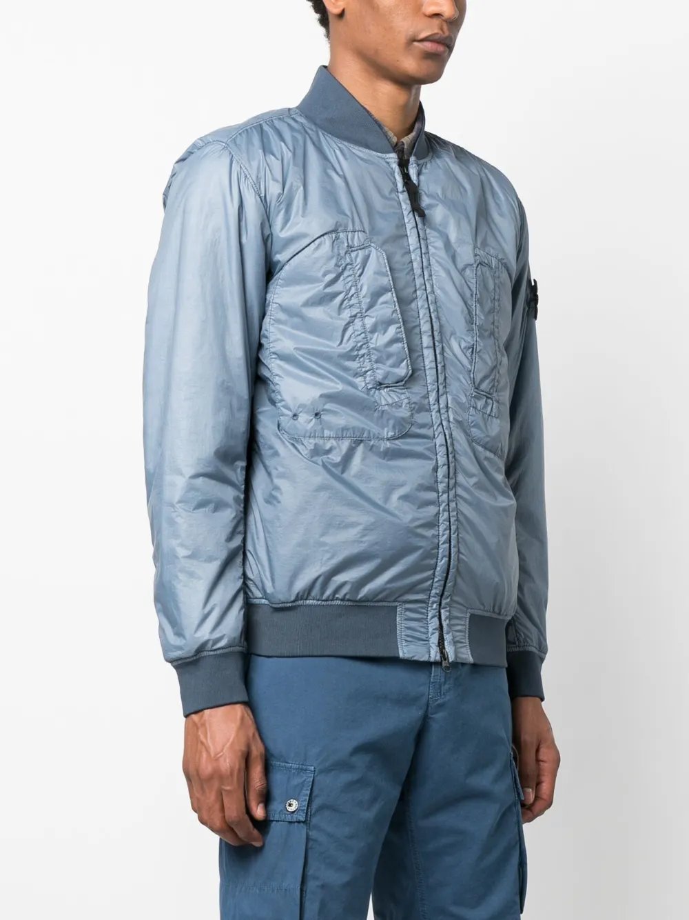 Stone Island Compass-patch Bomber Jacket In Blau | ModeSens