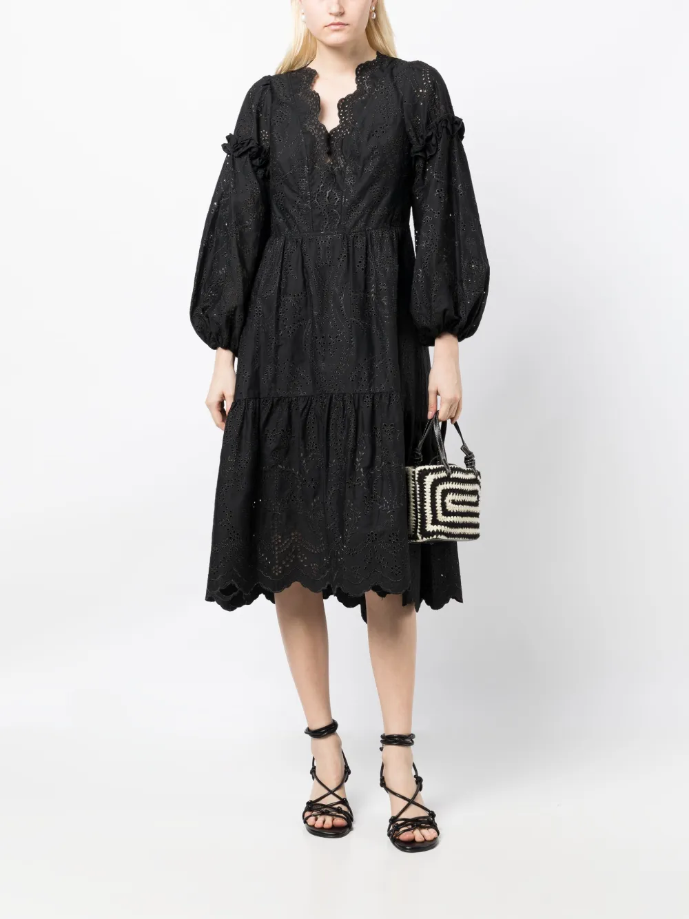 Marchesa Rosa Nolana Cotton Midi Dress - Farfetch