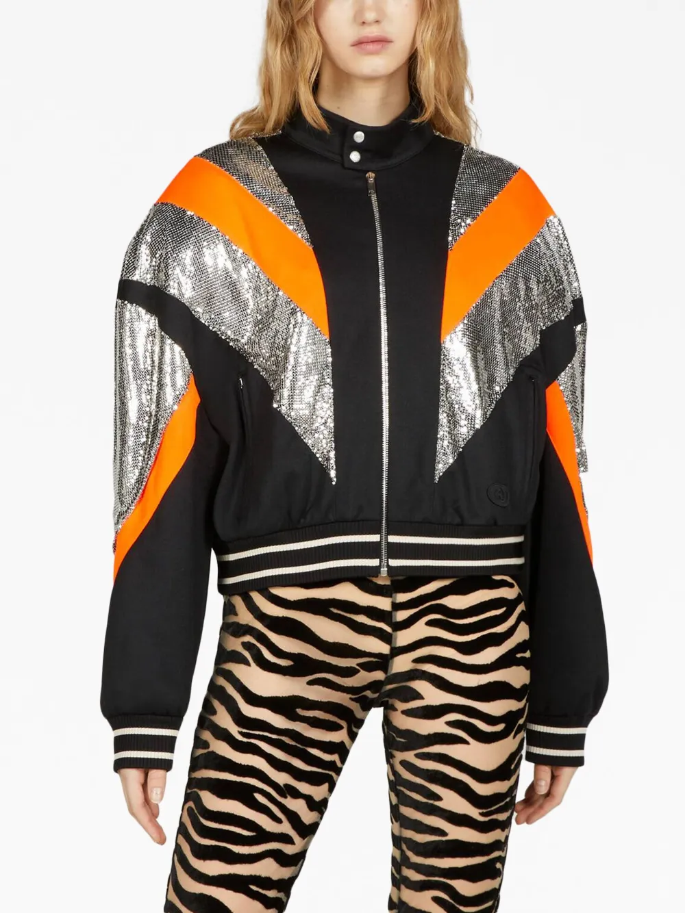 Gucci Zip-up Jersey Jacket In Black | ModeSens