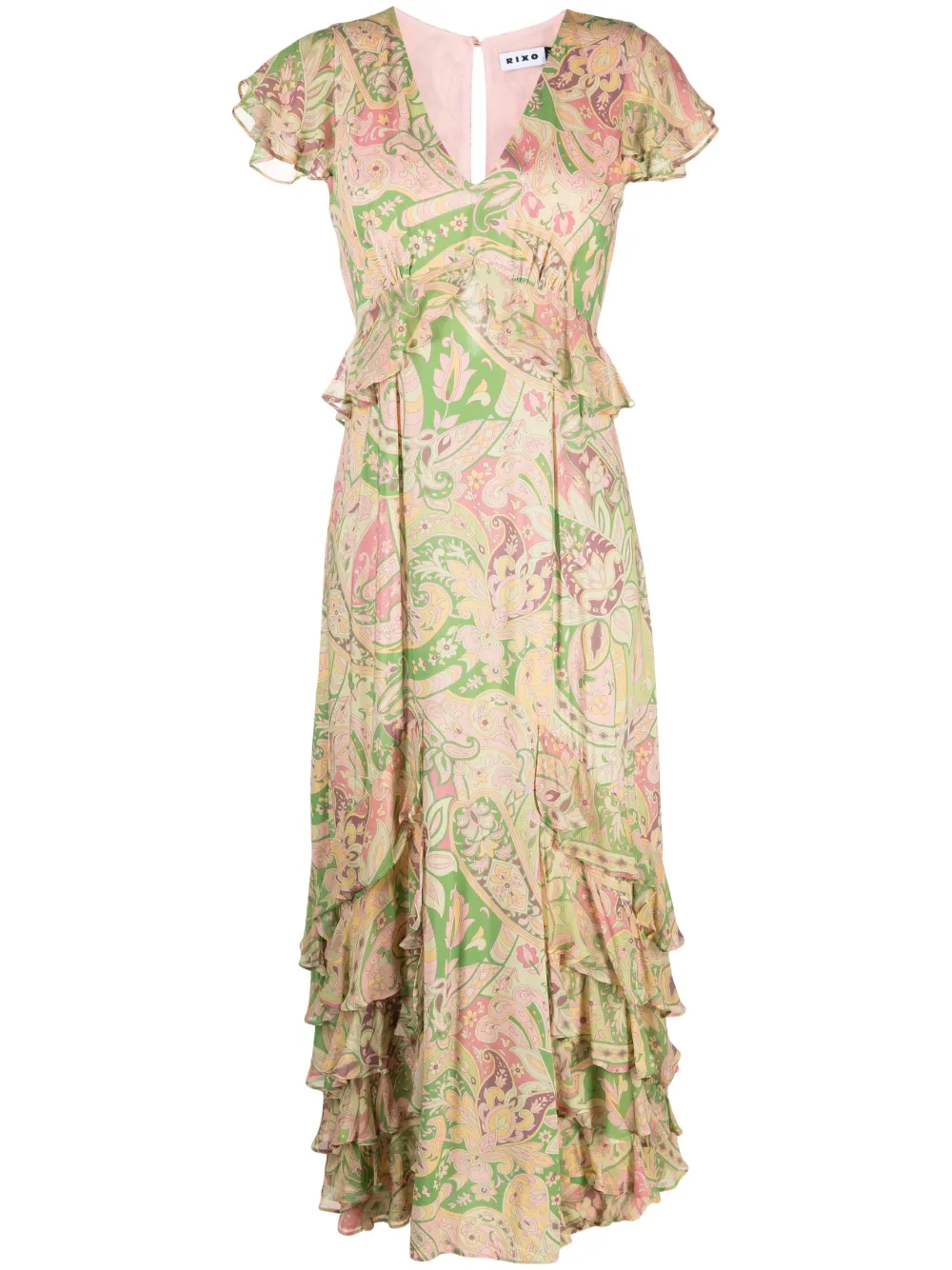 Rixo Thanvi Paisley Print Midi Dress Farfetch