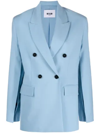 MSGM double-breasted Tailored Blazer | Blue | FARFETCH