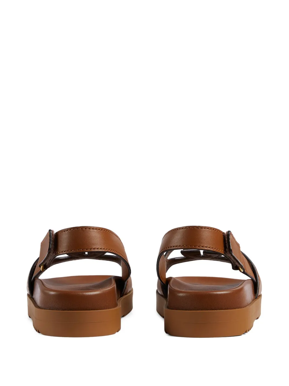 Gucci Interlocking G Leather Sandals In Brown | ModeSens