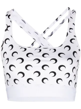 Marine Serre Crescent Moon-print Crop Top - Farfetch