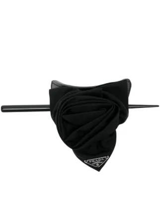 Prada logo-plaque Hair Pin | Black | FARFETCH AO