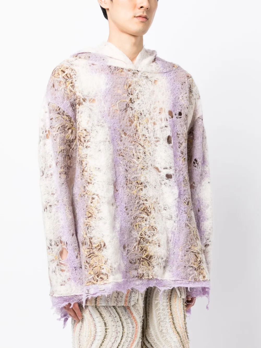 VITELLI gradient-effect Knitted Hoodie | Purple | FARFETCH UK