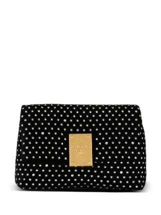 Balmain Crystal Embellishment Shoulder Bag | Black | FARFETCH UK