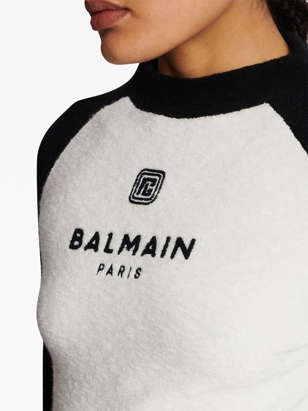 Balmain embroidered-logo Knitted Top - Farfetch