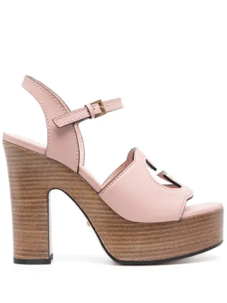 Gucci Sandalias Con Motivo Interlocking G y Tacón De 110mm | Rosado ...