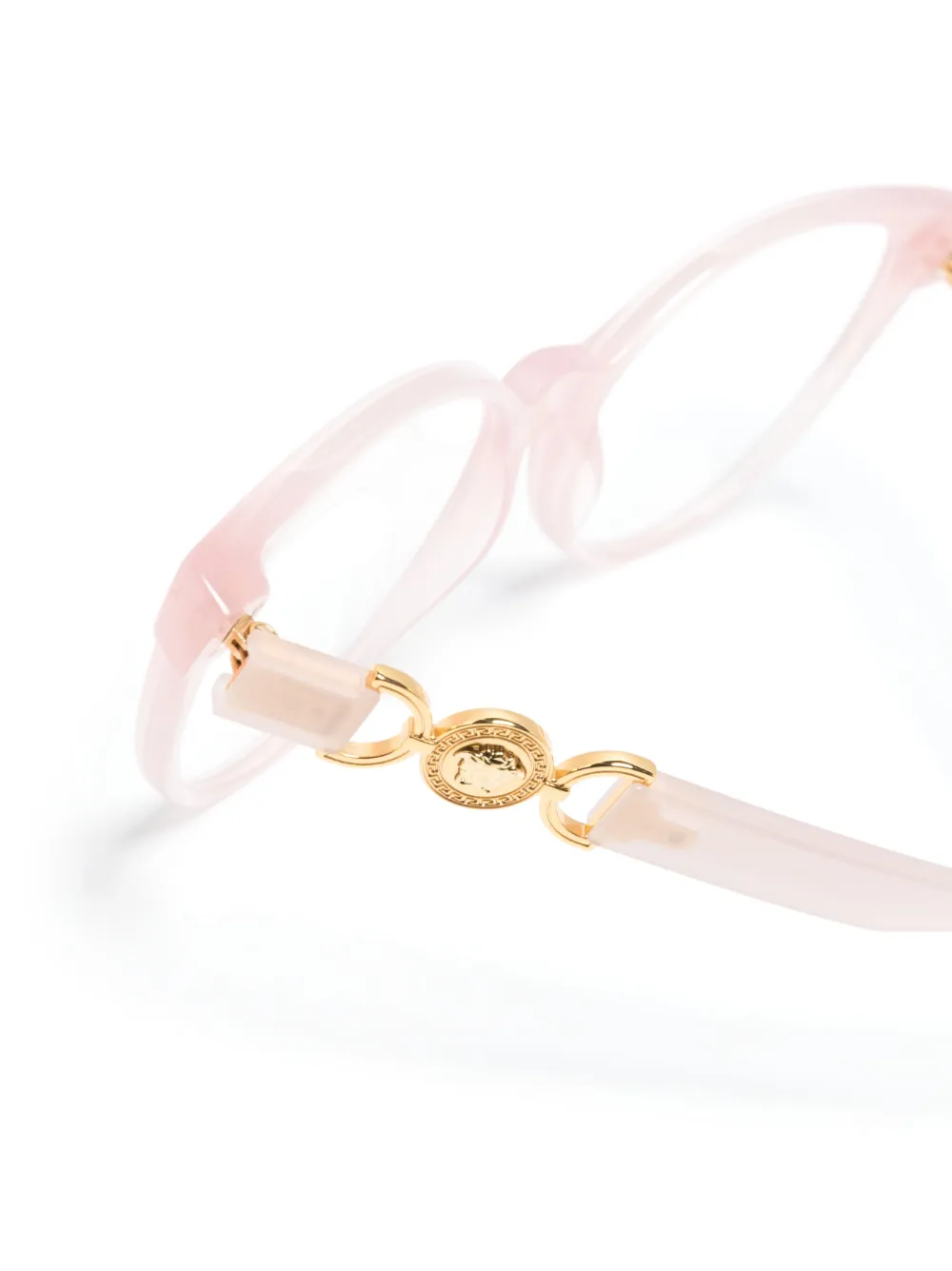 Versace Medusa-plaque Round-frame Glasses In Pink | ModeSens