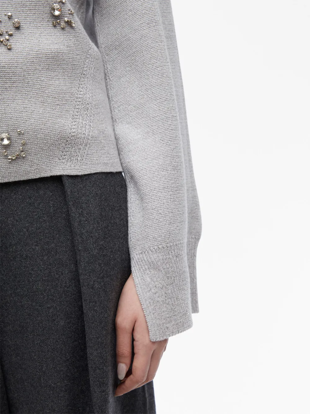 3.1 Phillip Lim crystal-embellished Merino Wool Jumper | Grey | FARFETCH