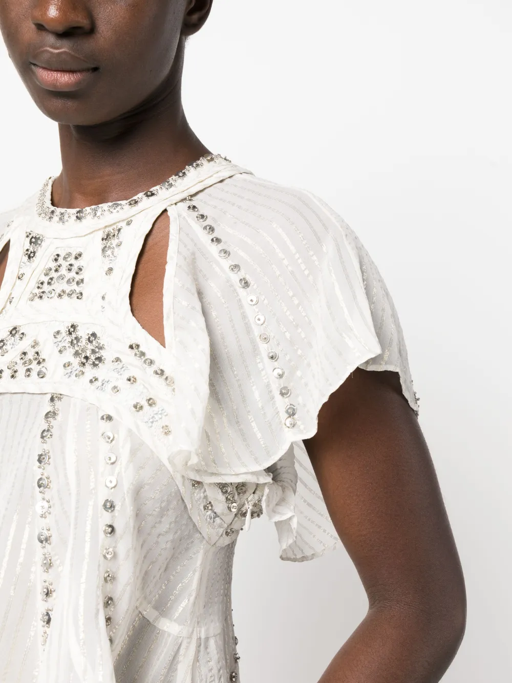 ISABEL MARANT Blusa Orna De Lurex Com Recorte Vazado - Farfetch