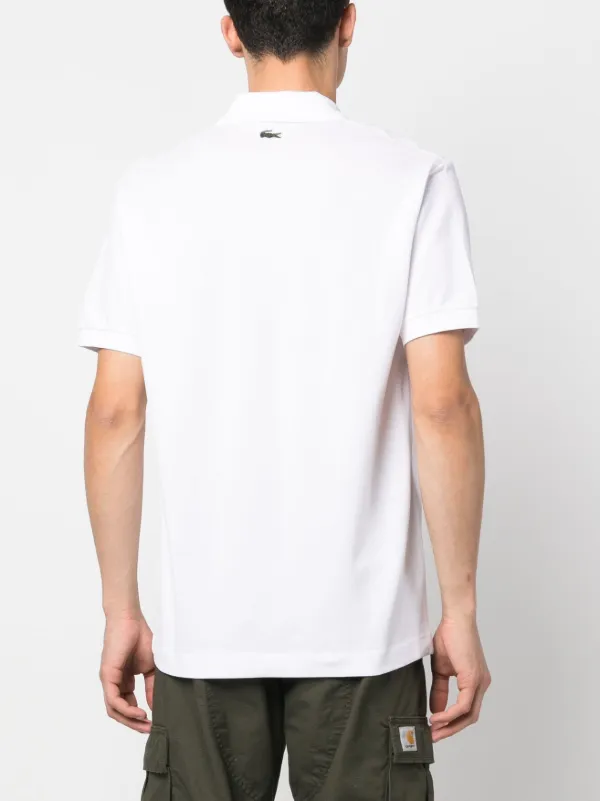 White Lacoste Shirt Front And Back