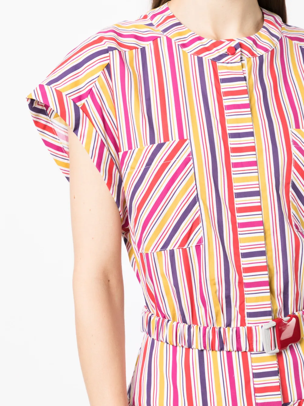 Silvia Tcherassi Stripe Print Cotton Midi Dress Farfetch