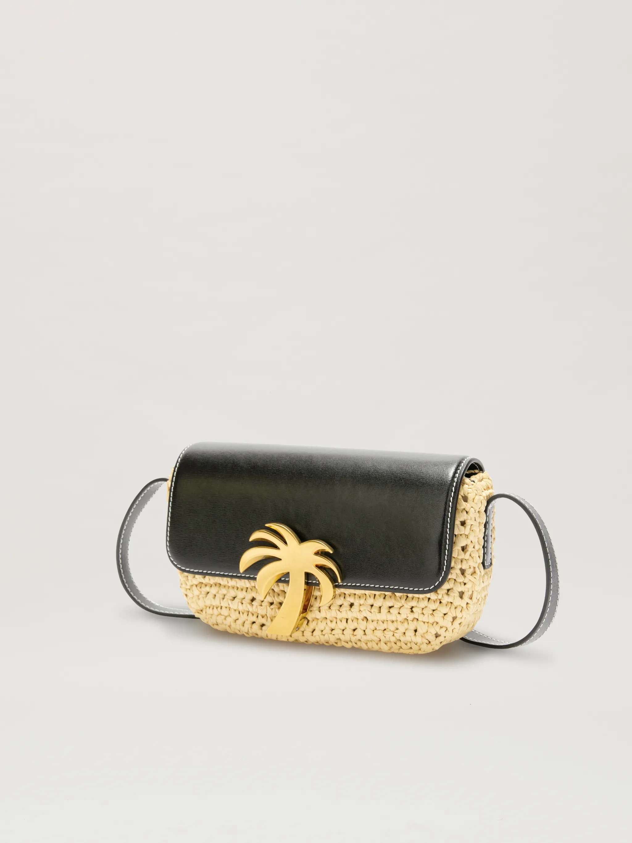 Woven Palm Bridge Bag in black - Palm Angels® Official