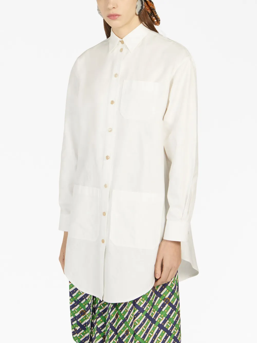 Gucci button-up Cotton Shirt | White | FARFETCH UK