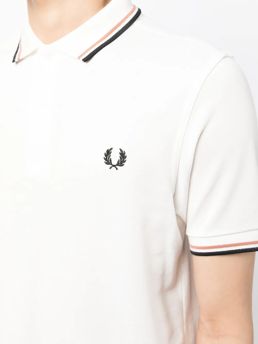 Fred Perry embroidered-logo Polo Shirt | White | FARFETCH
