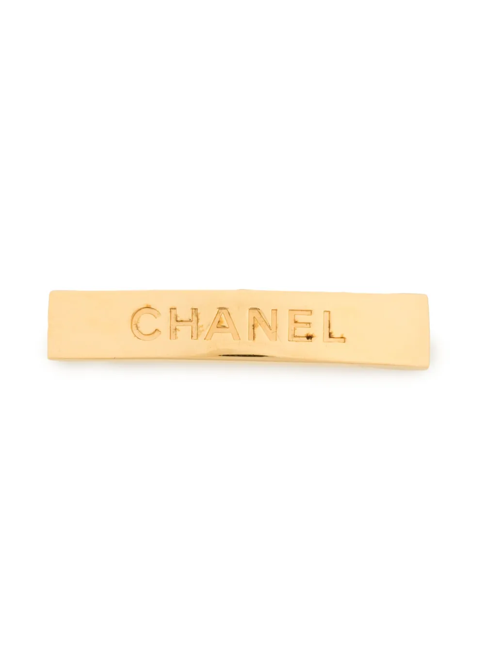 Pre-owned Chanel 1999 Logo-engraved Hair Barrette In 金色 | ModeSens