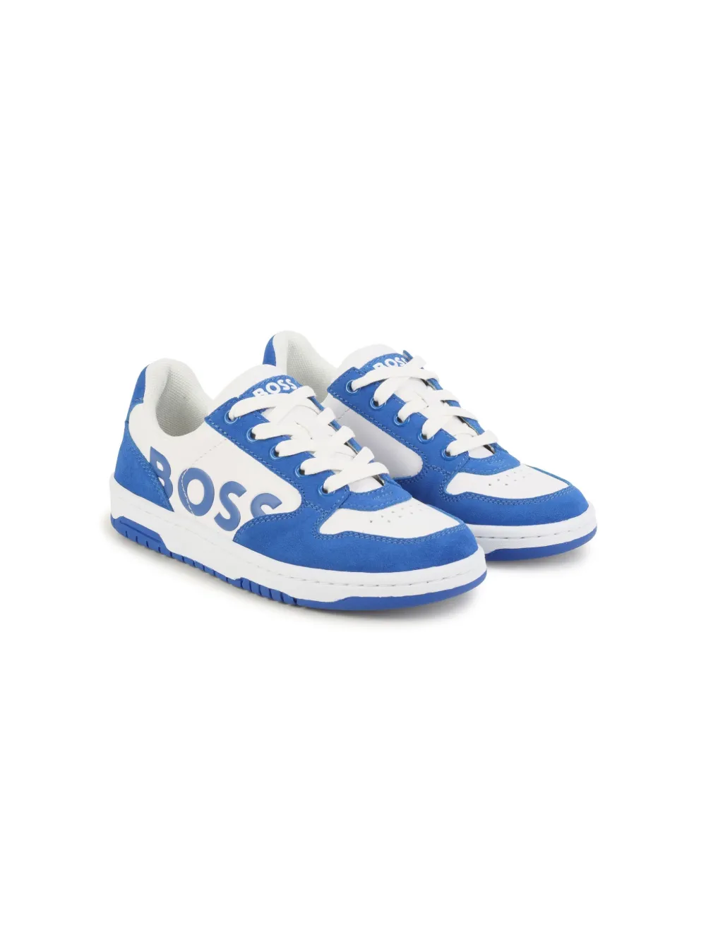 BOSS Kidswear Contrasting logo-print Sneakers | Blue | FARFETCH SG