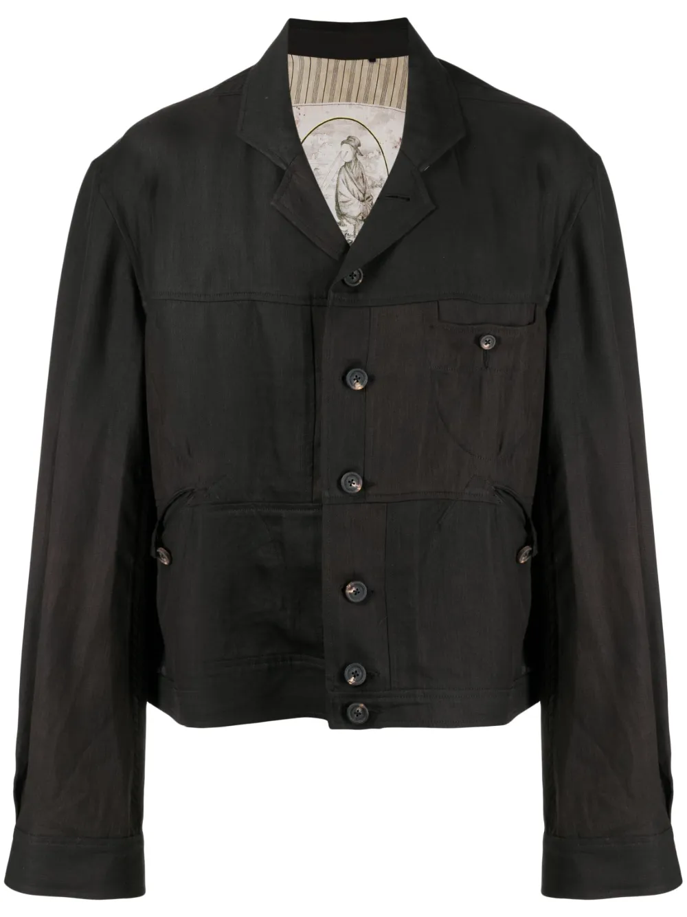 Ziggy Chen Button-up Shirt Jacket In Brown | ModeSens