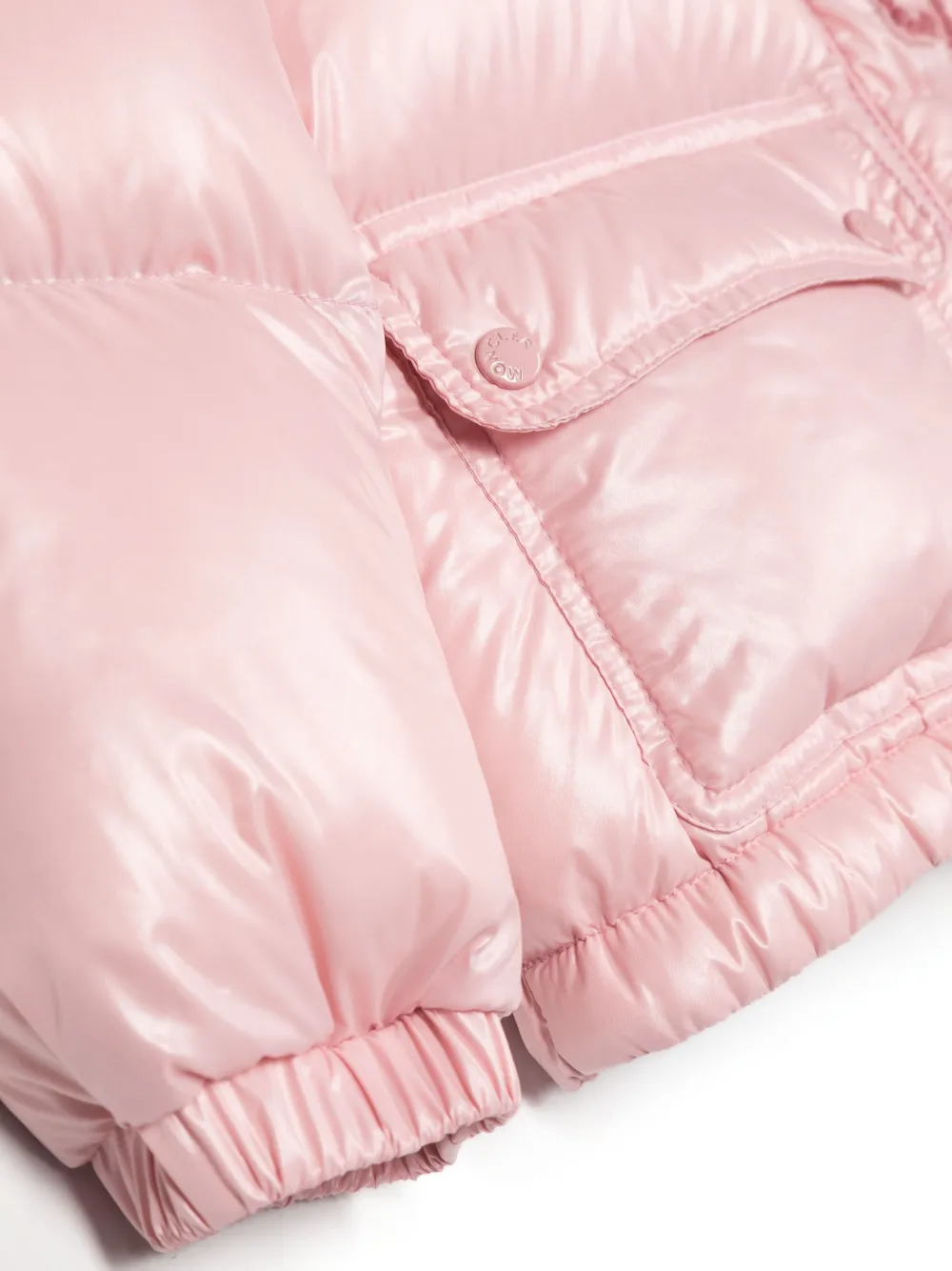 Moncler Enfant Jaqueta Abbaye Matelassê Com Logo | Rosa | FARFETCH BR