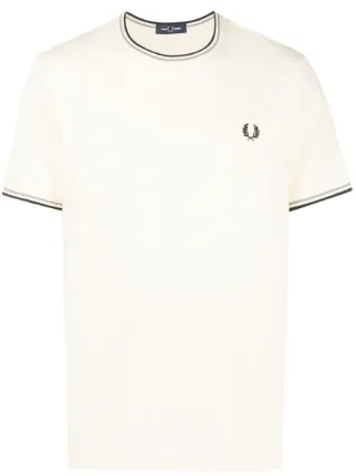 Fred Perry logo-embroidered Cotton T-shirt | Yellow | FARFETCH