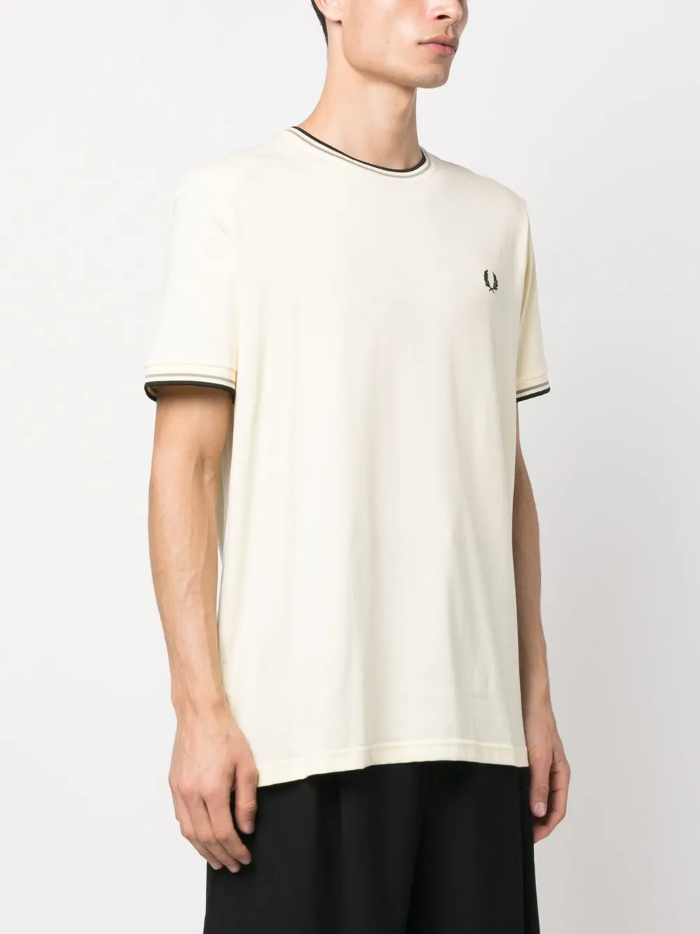 Fred Perry logo-embroidered Cotton T-shirt | Yellow | FARFETCH