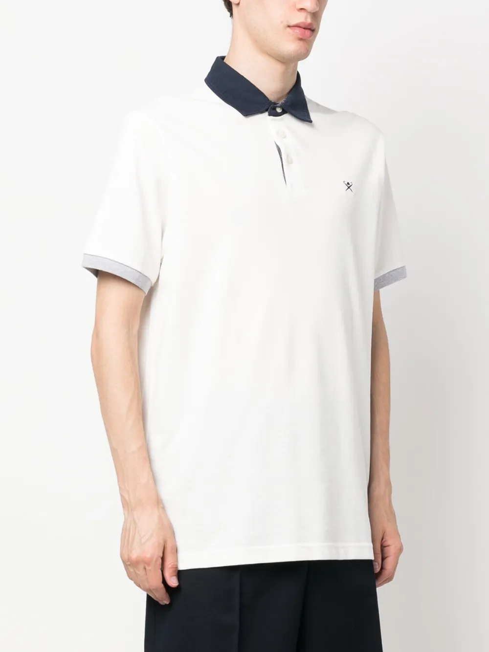 Hackett logo-embroidered Cotton Polo Shirt | White | FARFETCH