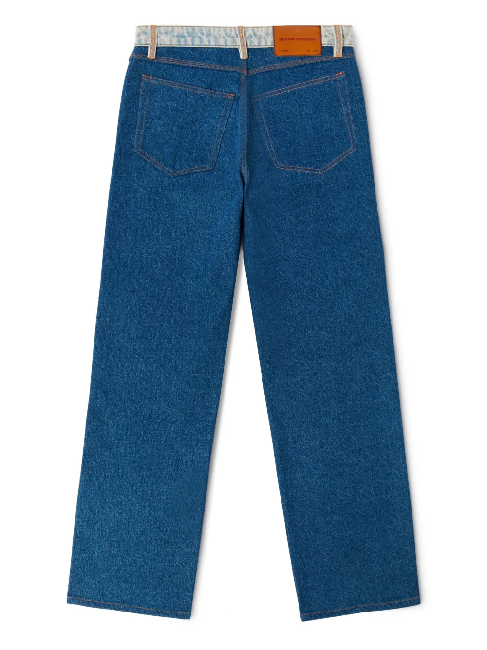 Heron Preston logo-patch two-tone Design Jeans - Farfetch