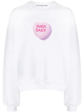 Alexander Wang graphic-print crew-neck Sweatshirt | White | FARFETCH UK