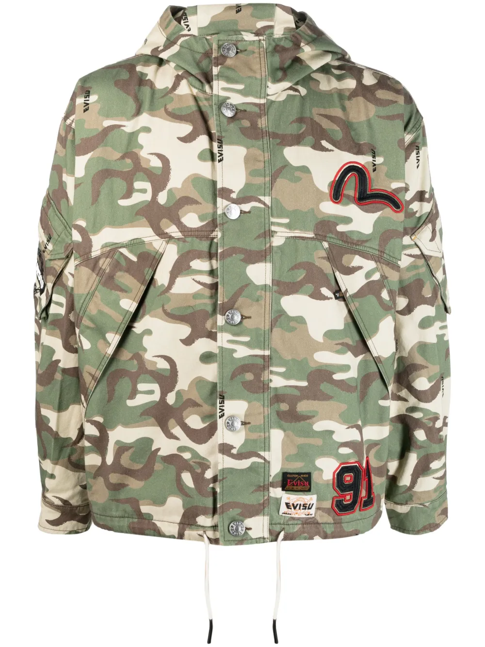 EVISU camouflage-print Hooded Jacket - Farfetch