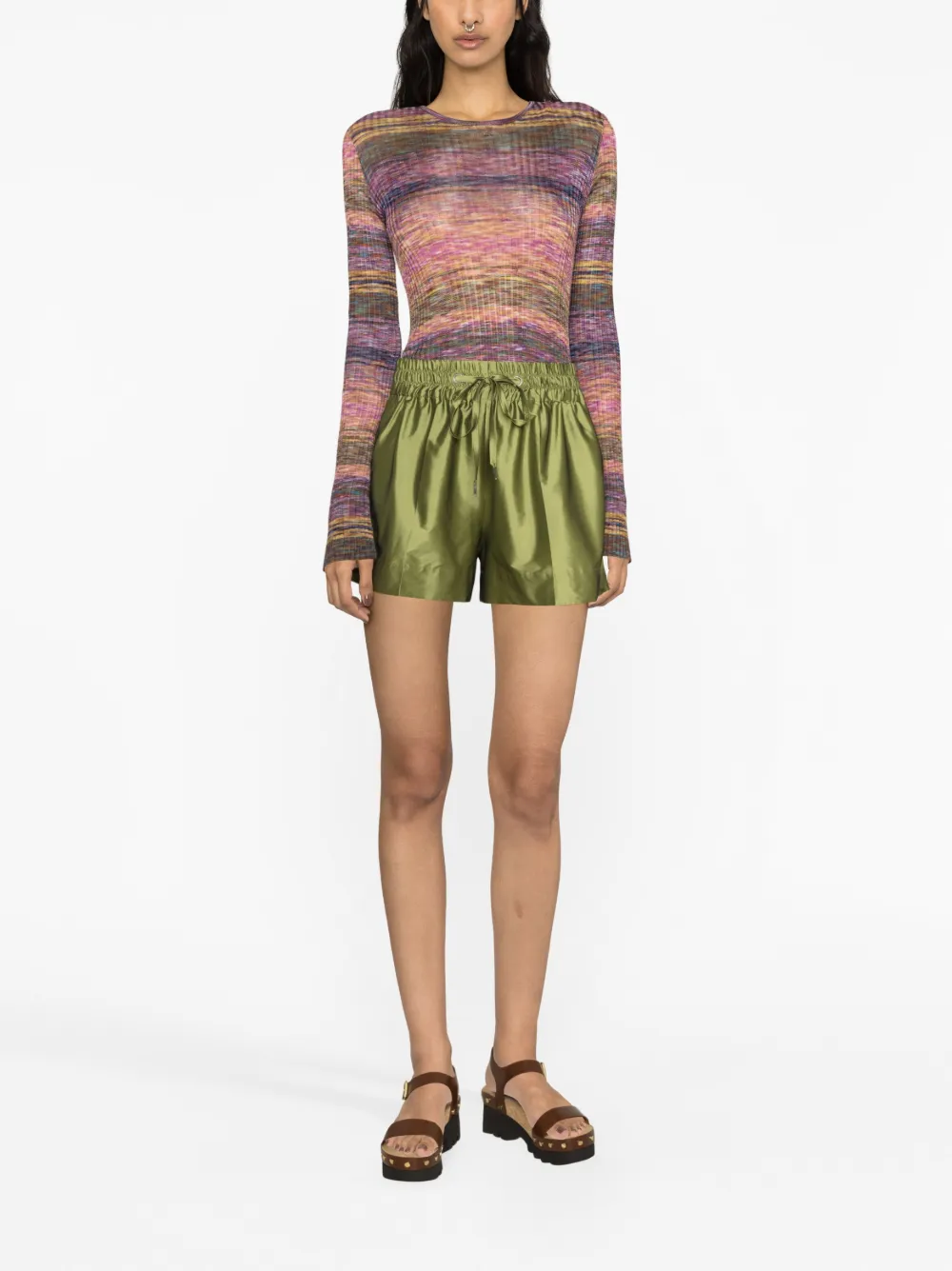 Sandro Drawstring Satin Shorts Farfetch