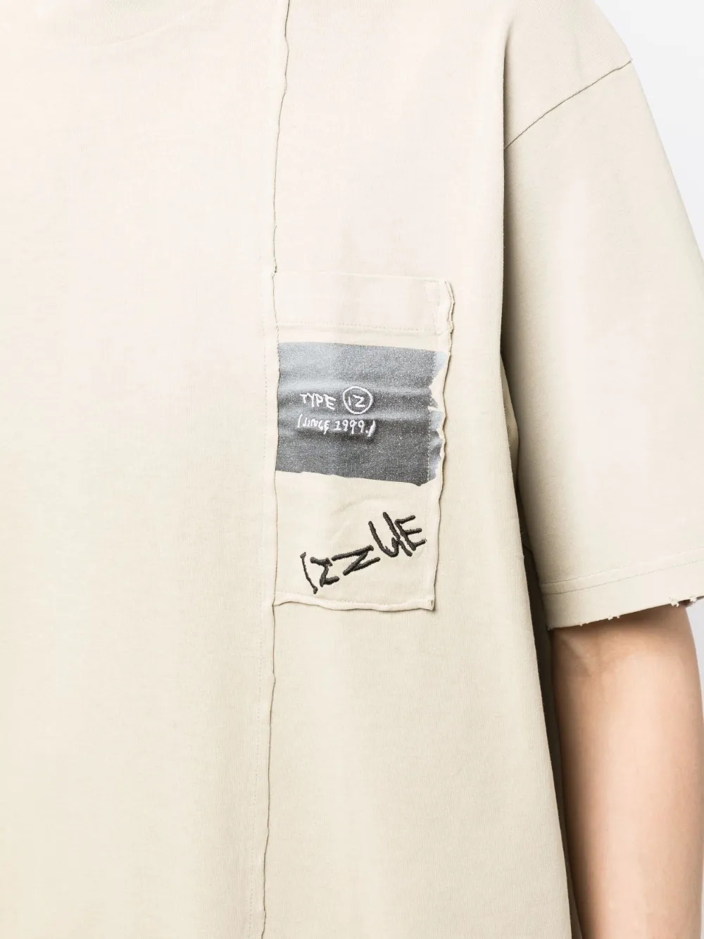 Izzue Logo Embroidered Cotton T Shirt Farfetch