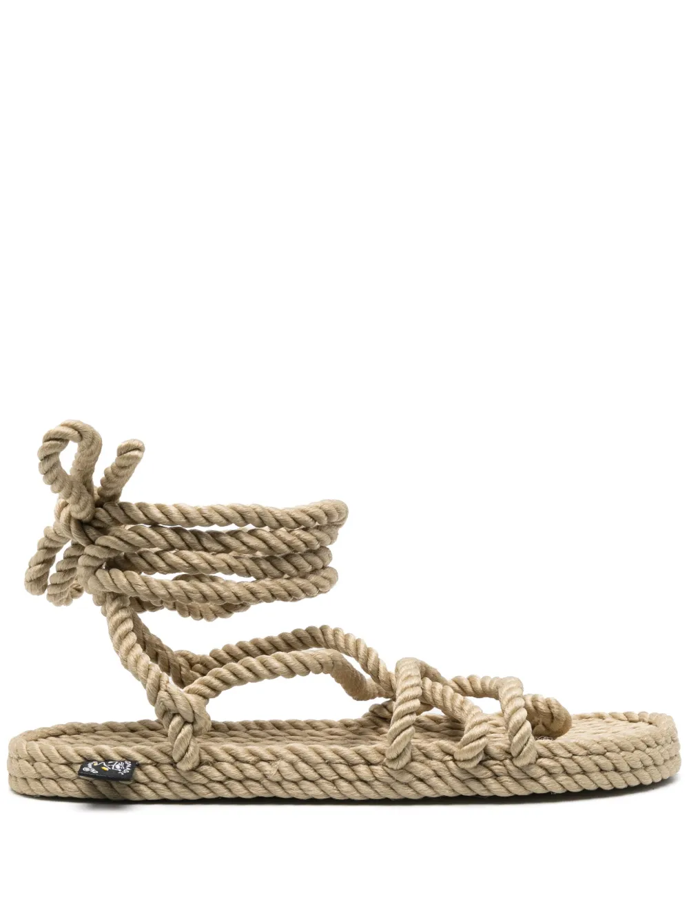 Nomadic State Of Mind Woven Raffia Tie-fastening Sandals In Nude | ModeSens