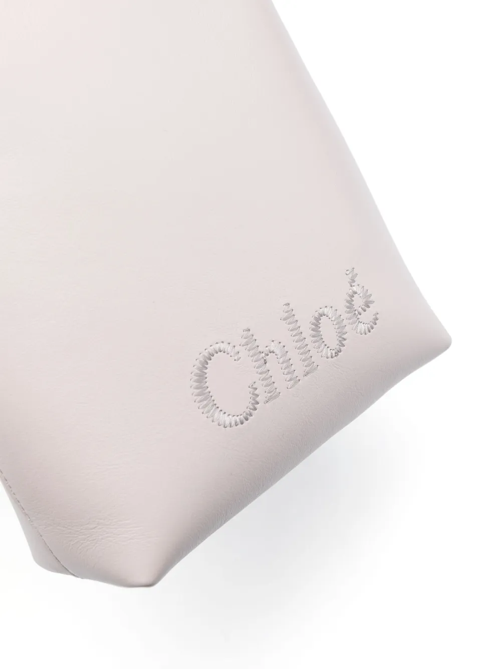 Chloé logo-embroidered Leather Tote Bag - Farfetch