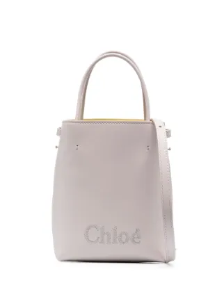 Chloé logo-embroidered Leather Tote Bag | Neutrals | FARFETCH