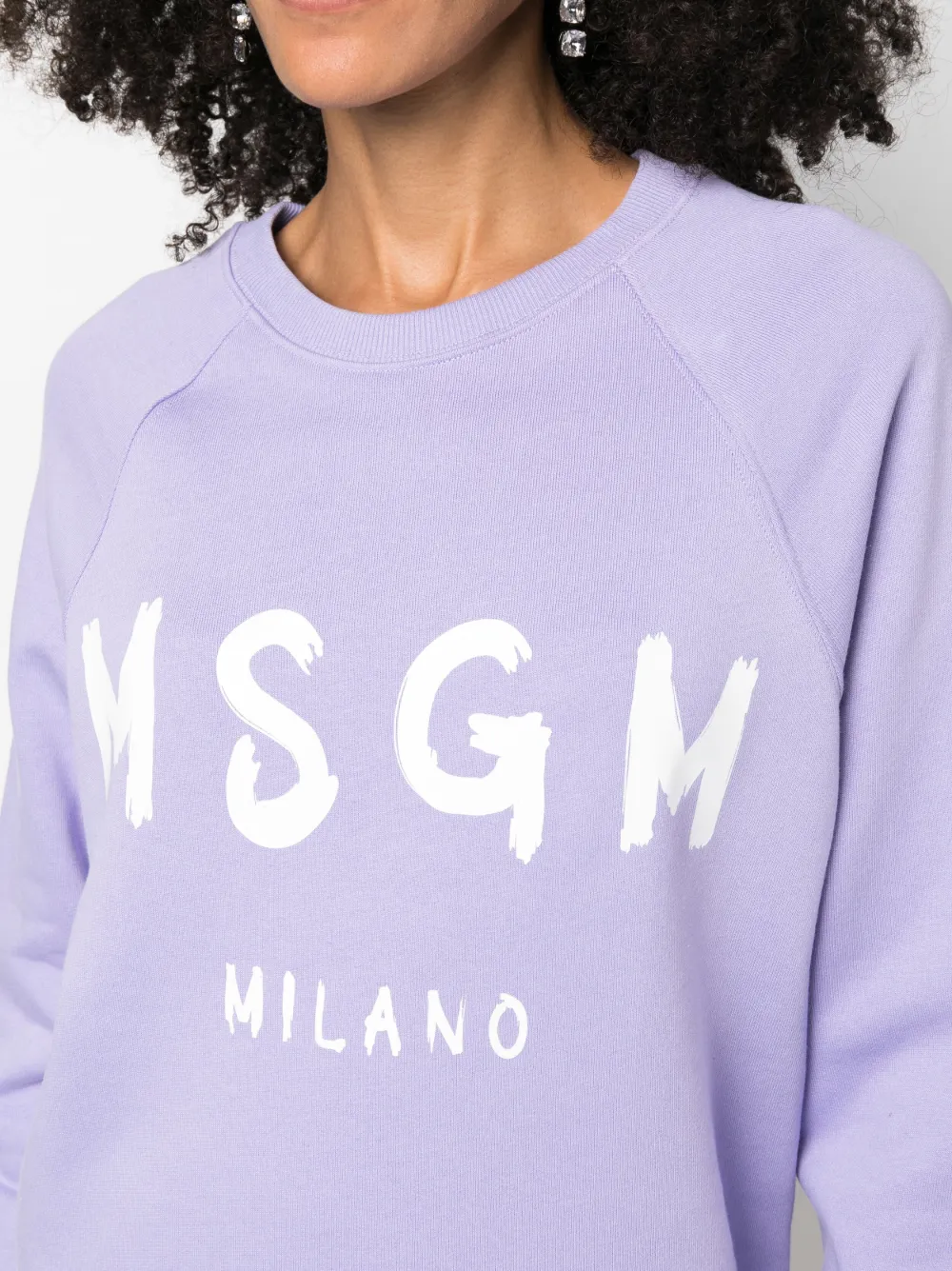 MSGM logo-print Cotton Sweatshirt - Farfetch