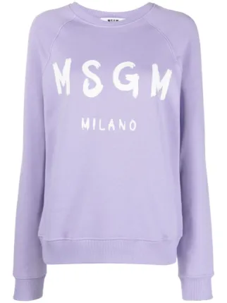 MSGM logo-print Cotton Sweatshirt - Farfetch