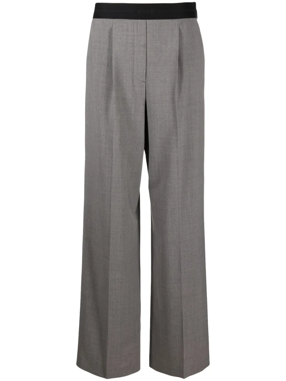 MSGM Logo waistband Straight leg Trousers Farfetch MSGM Logo waistband Straight leg Trousers Farfetch