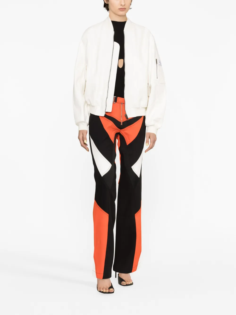 Raf Simons Logo Patch Leather Bomber Jacket - Farfetch