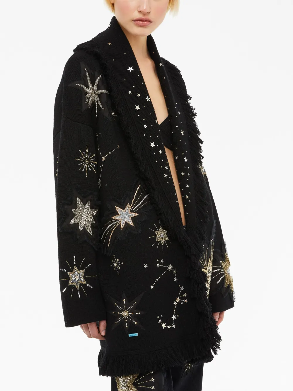 Alanui The Wandering Star Embellished Cardigan | Black | FARFETCH