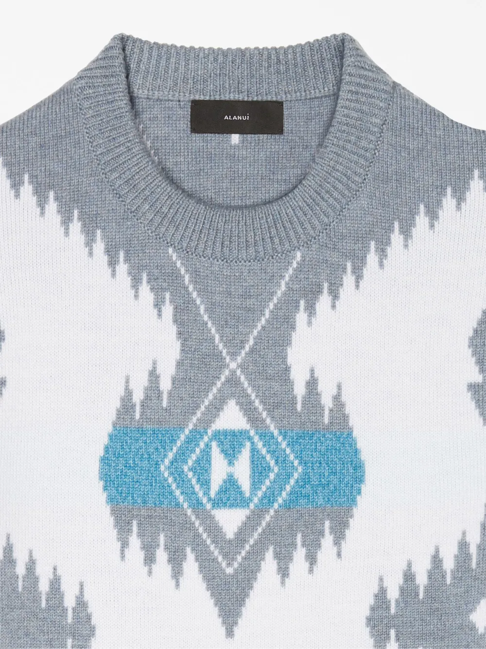 Alanui Icon Jacquard geometric-pattern Sweater | Grey | FARFETCH