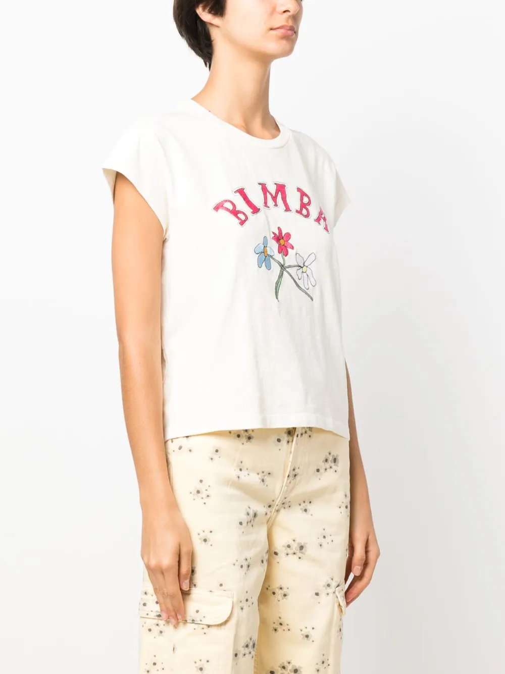 Bimba y Lola logo-print Cotton T-shirt | Neutrals | FARFETCH