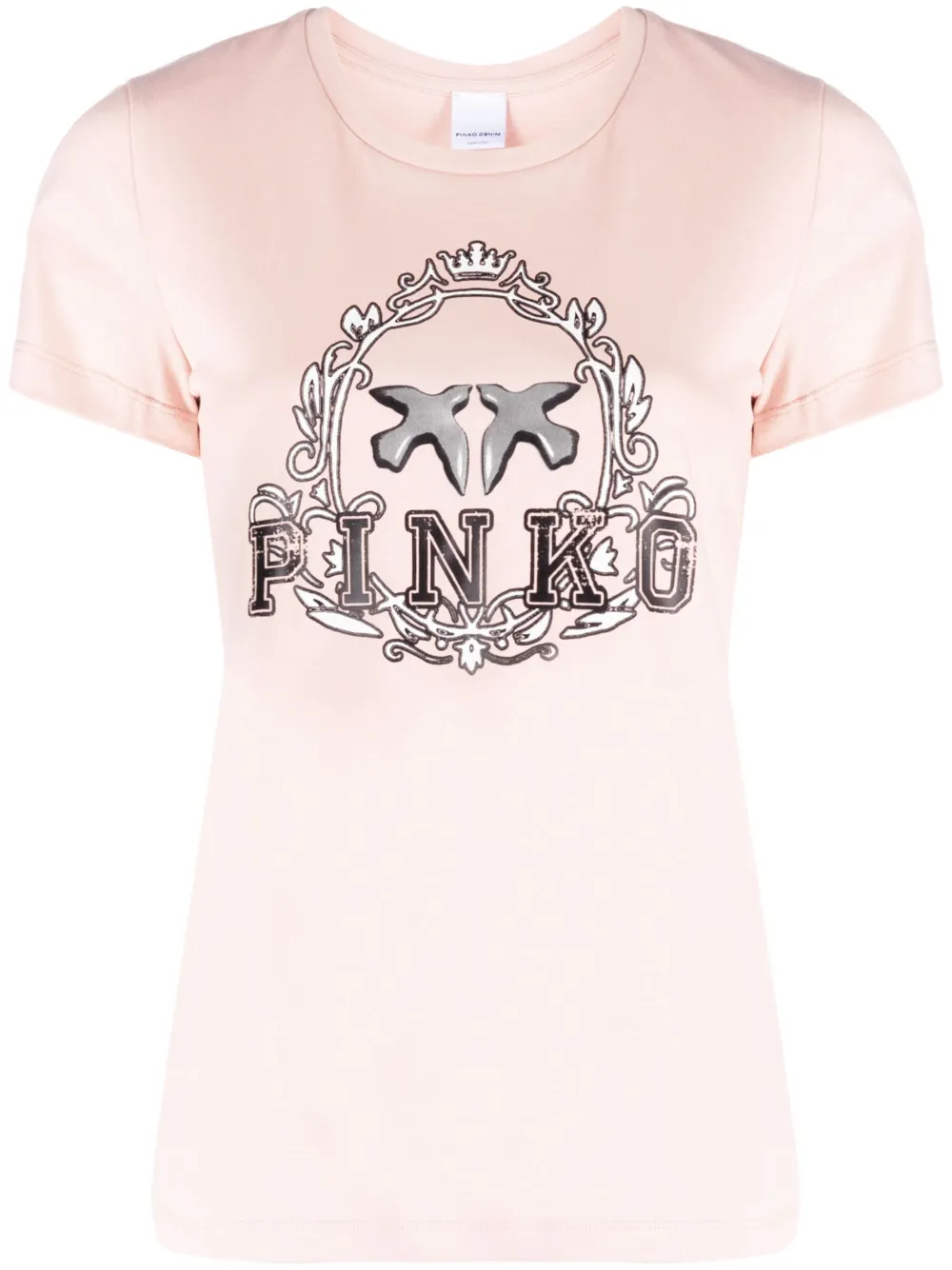 PINKO logo-print Cotton T-shirt | Pink | FARFETCH
