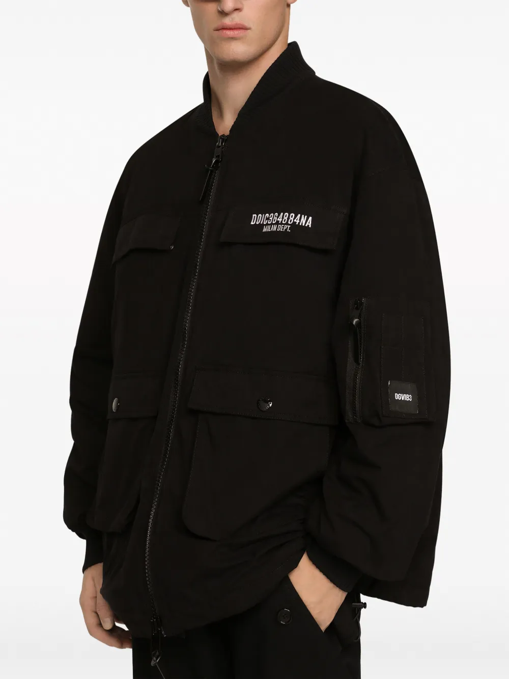 Dolce And Gabbana Dgvib3 Chamarra Con Bolsillos De Parche Negro